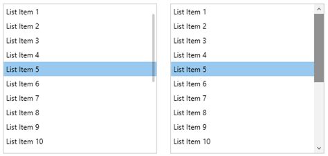 windows 10 compact scrollbar touch scrollbars syncfusion