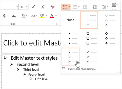 add bullets or numbers to text powerpoint