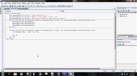 visual basic tutorial if and then statements youtube