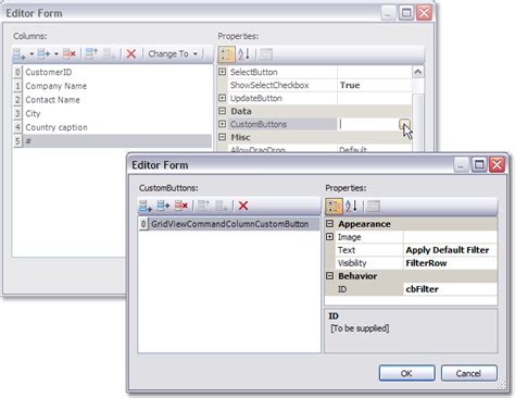 how to create custom command buttons asp web forms