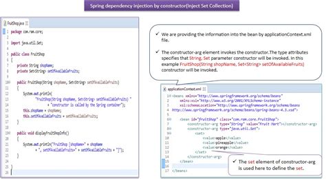 java ee how to inject set collection using spring dependency injection