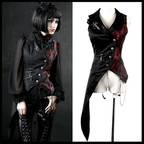 Punk Rave Women Gothic Fashion Vest Coat Steampunk Vintage Party