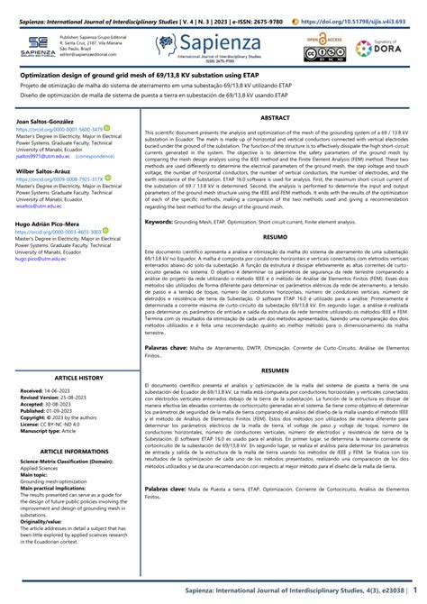 Pdf Optimization Design Of Ground Grid Mesh Of 69 13 8 Kv Substation