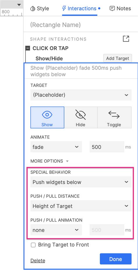hiding and showing widgets tutorial · axure docs