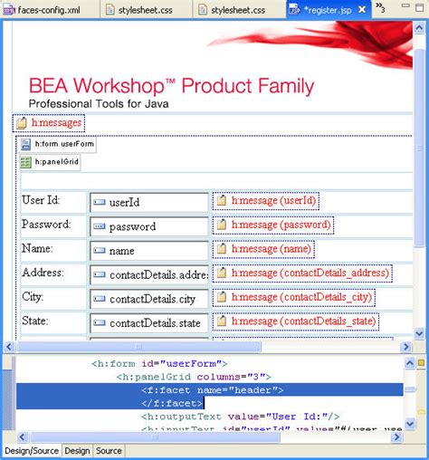 jsf tutorial 3 design views