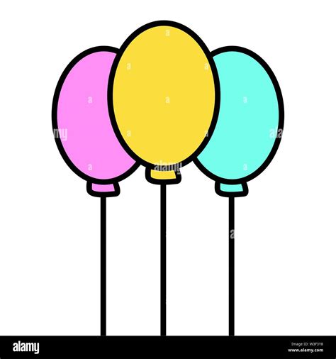 Balloons Helium Floating Isolated Icon Stock Vector Image And Art Alamy