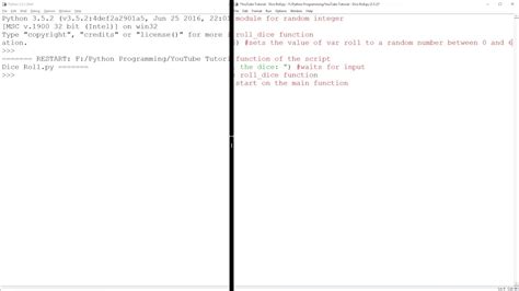 python tutorial making a basic dice roll program w functions