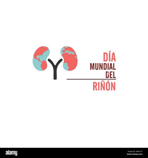 Día Mundial Del Riñón Con Texto En Español Ilustración Vectorial