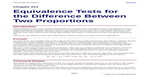 Pdf Equivalence Tests For The Difference Between Two Proportions