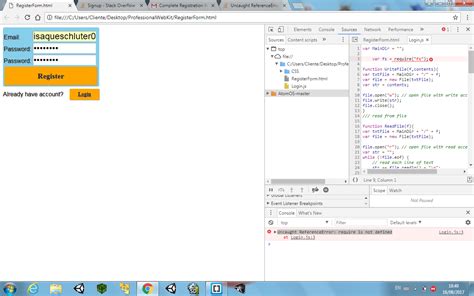 html javascript error uncaught referenceerror require is not