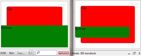 internet explorer 9 border radius causes weird behaviour
