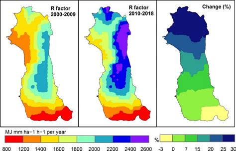 Rainfall Erosivity Factor R Based On Eq 2 Across The Cb For Two