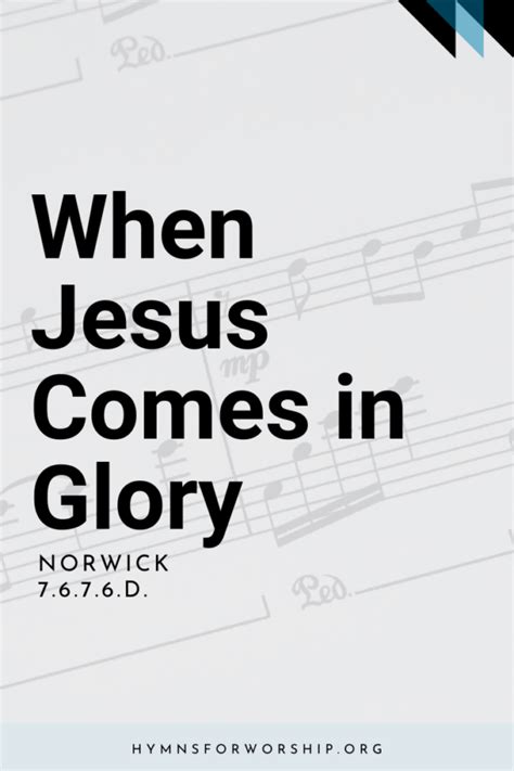 Second Coming Of Christ Hymns For Worship