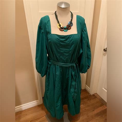 Ashley Stewart Dresses Ashley Stewart Nwt Green Belted Midi Dress