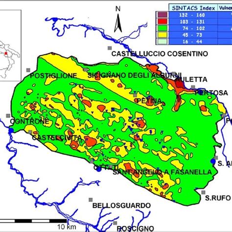 Groundwater Resource Vulnerability Map Of The Alburni Karst System