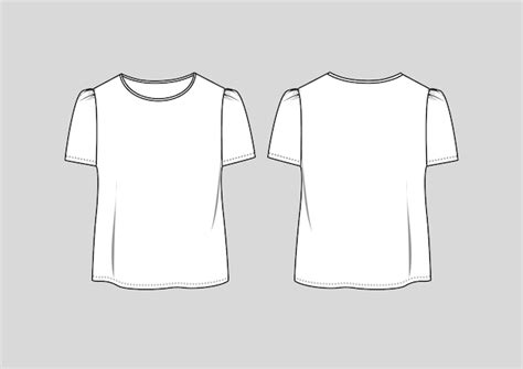 Premium Vector Crew Neck T Shirt Fashion Flat Sketch
