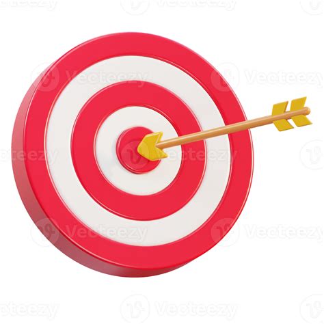 3d Dart Arrow Hitting In The Target Center Of Dartboard Icon