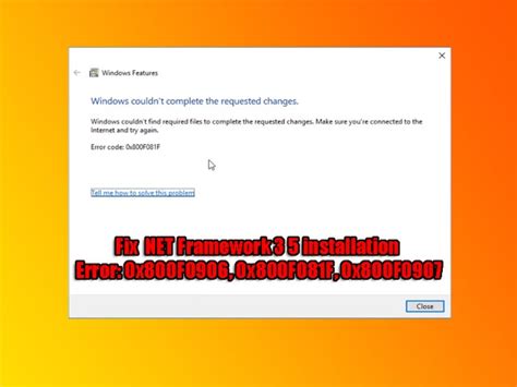 download fix net framework 3 5 installation error