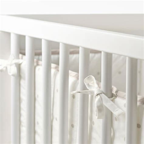 Lenast Tour De Lit Bébé à Pois Blanc Gris 60x120 Cm Ikea