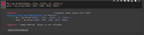 numpy ndarray object is not callable python para data science