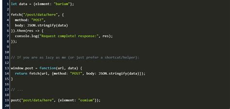 javascript post to url code example