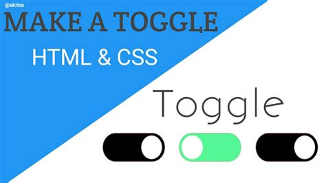 how to create toggle button in html toggle switch in html and css