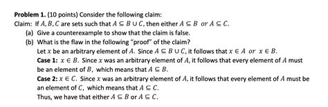 solved problem 1 10 points consider the following claim