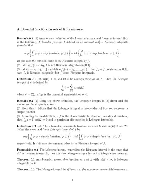 Notes On Dominated Convergence Pdf Lebesgue Integration Function