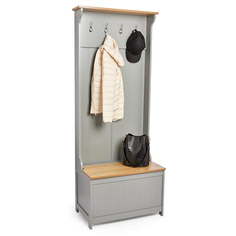 Buy Vonhaus Coat Rack Stand And Shoe Storage Bench Grey Hallway Storage