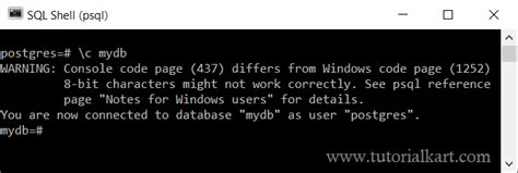 postgresql psql shell commands