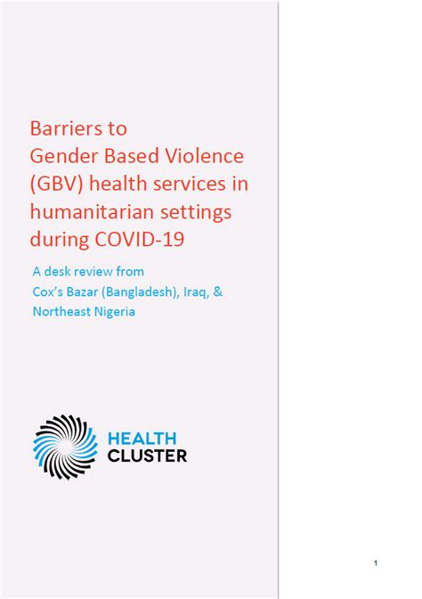 Barriers To Gender Based Violence Gbv Health Services In Humanitarian