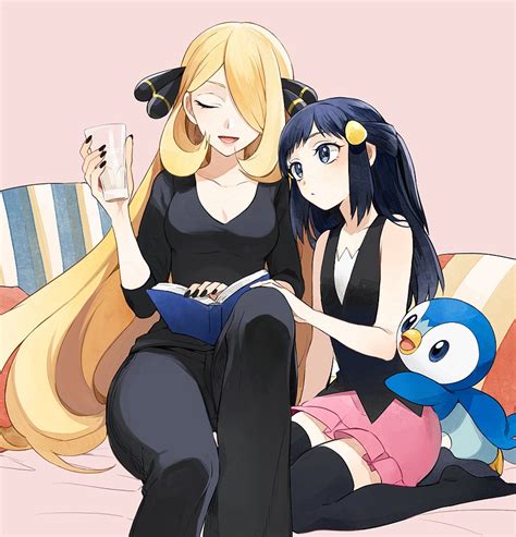 Dawn Cynthia And Piplup Pokemon And 1 More Drawn By Yukin Es