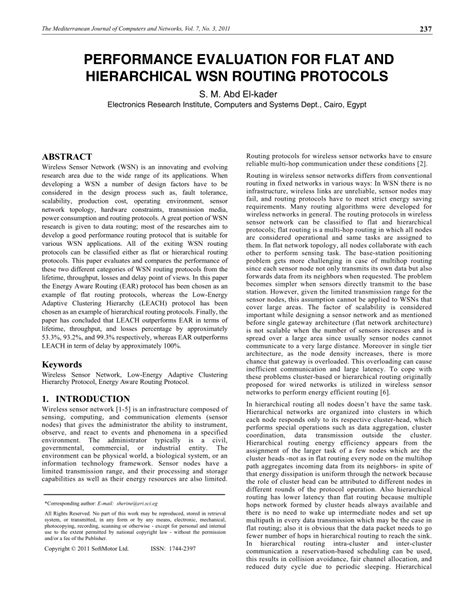 pdf performance evaluation for flat and hierarchical