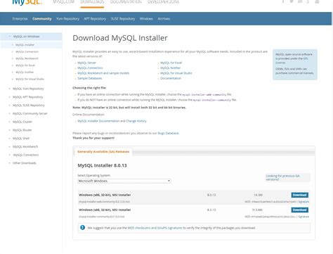 how to install mysql on windows 10