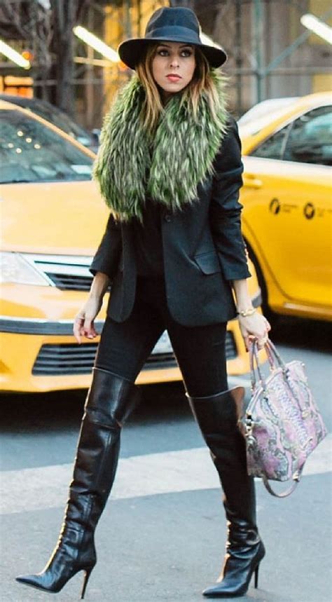 Leather Thigh High Boots High Heel Boots Leather Boots Black Boots