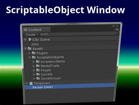 scriptableobject window utilities tools unity asset store