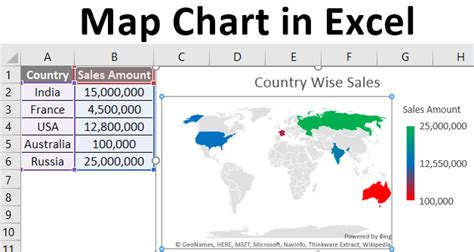 map chart in excel steps to create map chart in excel with examples