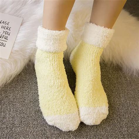 1pair Thicken Winter Socks Coral Velvet Thick Warm Fluffy Sock For