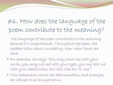 Ppt Maya Angelou “still I Rise” Powerpoint Presentation Free
