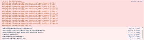 javascript angular js gives maximum call stack size error when using