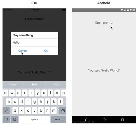 cross platform prompt component for react native reactscript