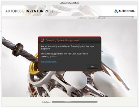 operating system unsupported when installing autodesk software