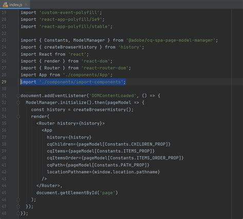 use of import component js in react with aem aem blog lhotse