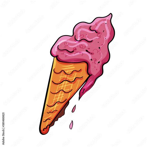 Ice Cream For A Dessert The Bright Clipart Vector Food Illustration