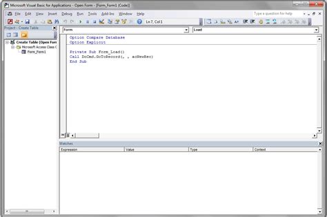 open blank form when database is opened access vba vba and vb