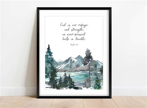 Psalm 46 1 Picture God Is Our Refuge Wall Art Print Christian Decor в