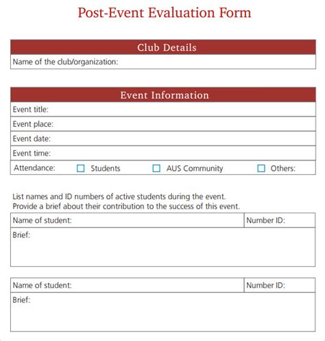 Event Evaluation Form 9 Download Free Documents In Pdf Word Excel