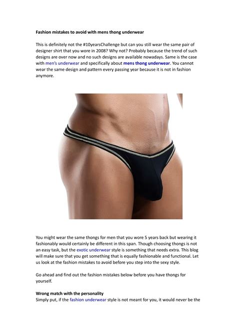 Ppt Fashion Mistakes To Avoid With Mens Thong Underwear Powerpoint