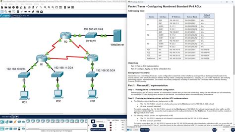 7 2 1 6 Packet Tracer Configuring Numbered Standard Ipv4 Acls