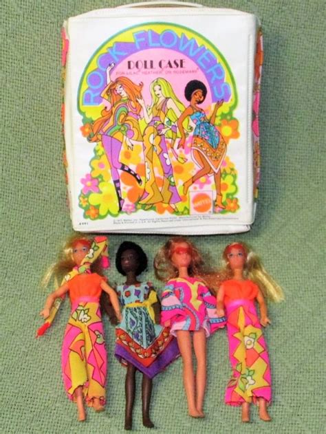 Vintage Rock Flowers Doll Lot With Case Heather Rosemary Lilac Clothes